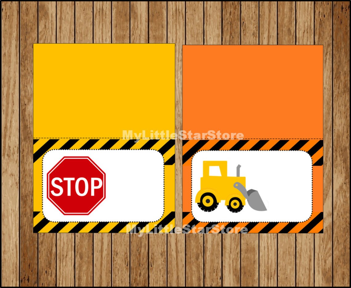 Construction Food Labels Printable Construction Tent Cards - Etsy