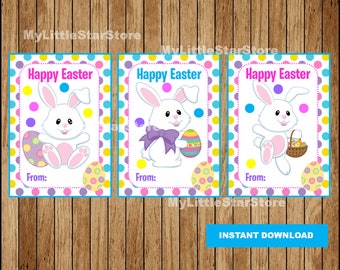 Printable Hoppy Easter Happy Easter Peeps Cards, Tags Labels Easter ...