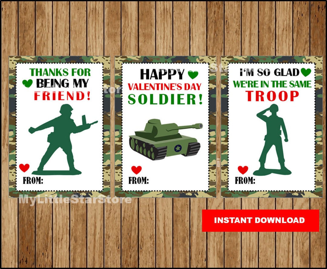 Army Valentine Cards, Printable Military Valentines Cards, Printable ...
