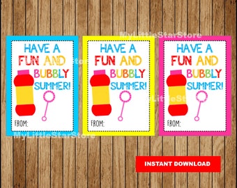 Summer Gift Tag I Hope Your Summer Bubbles With Fun End of Year Tag ...