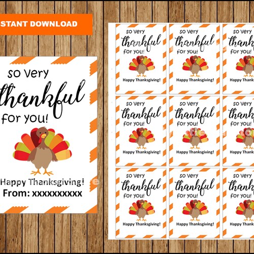 Editable Thanksgiving Tags I Am Thankful for You Tags - Etsy