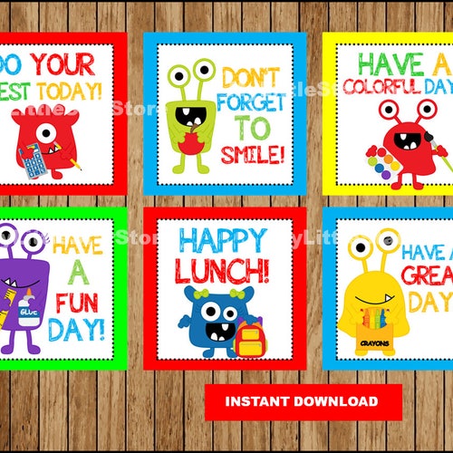 Lunch Box Notes Back to School Notes Instant Download - Etsy