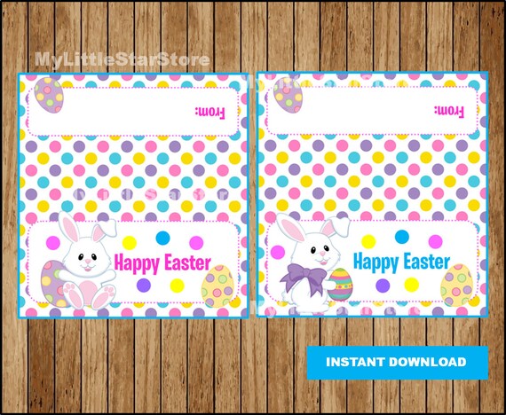 Easter bags toppers Printable Happy Easter treat bags Easter | Etsy
