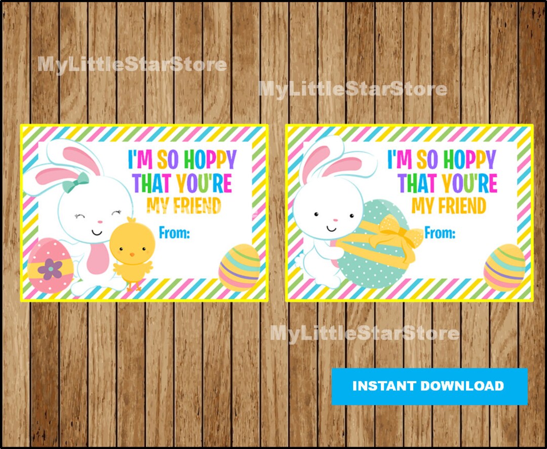 Hoppy Easter Favor Tags, Printable Easter Tags, Easter Thank You Tags ...