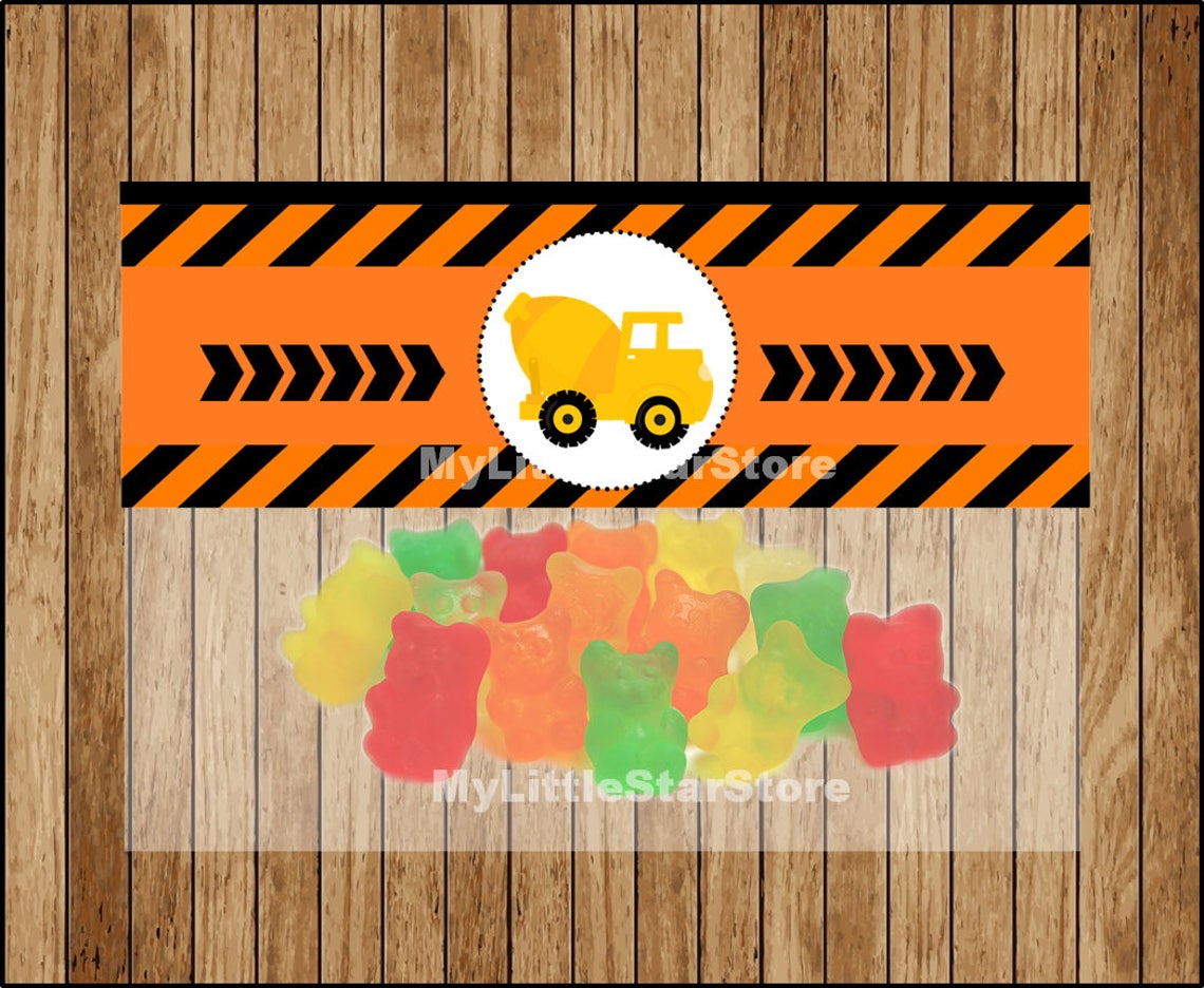 Construction Bag Toppers Printable Construction Toppers - Etsy