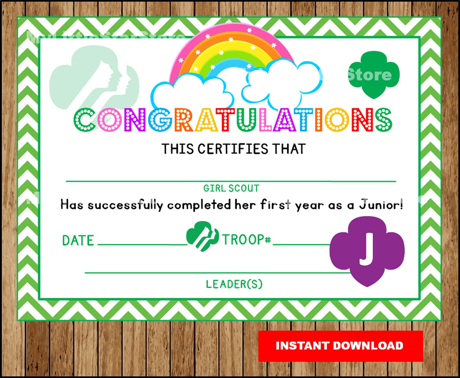 Girl Scouts First Year Junior Certificate Girl Scouts First - Etsy