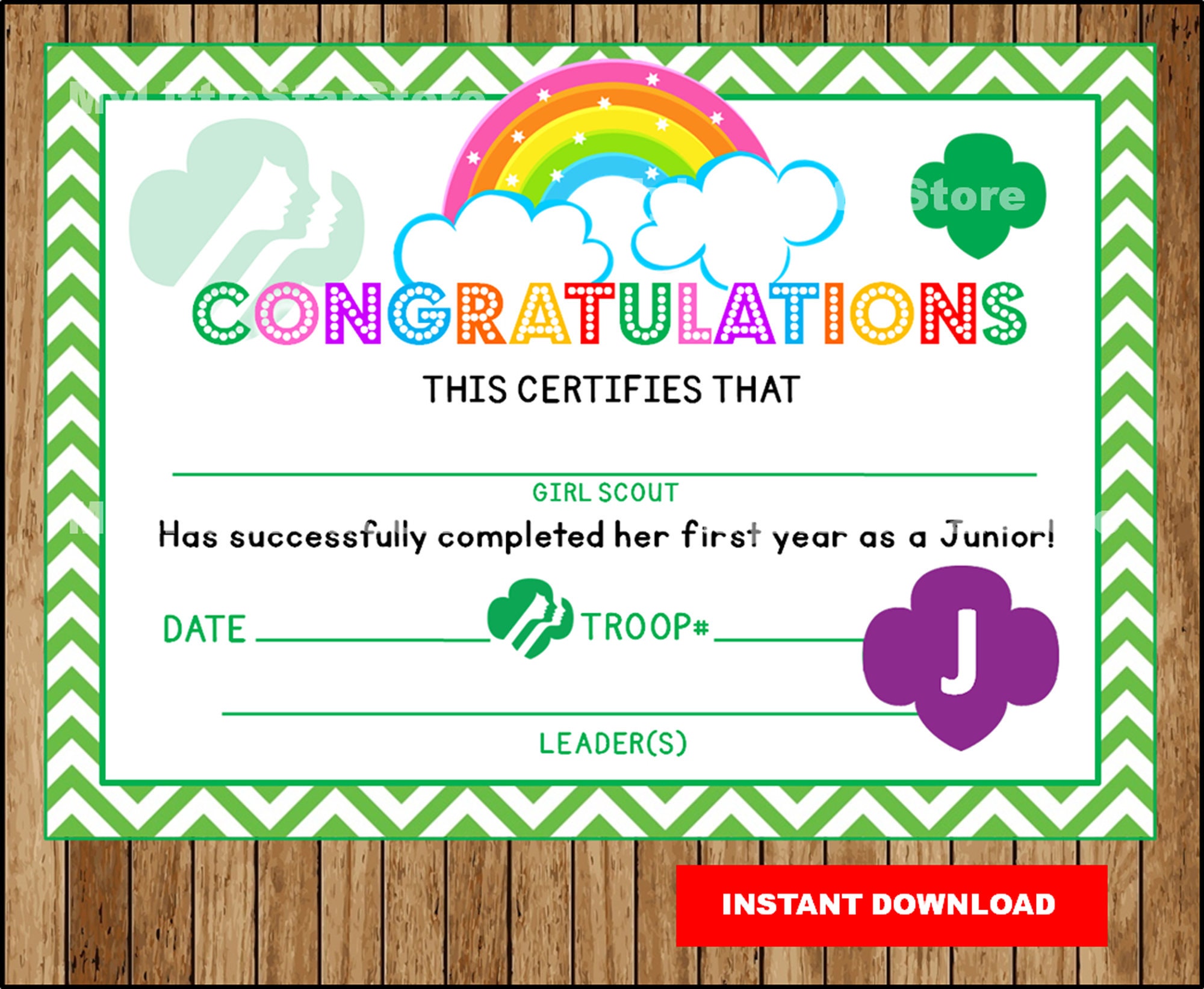 Girl Scout Junior Certificate