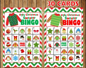 30 Christmas Bingo Cards INSTANT DOWNLOAD - Etsy