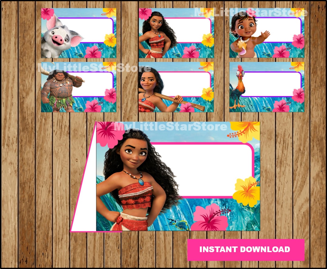 Moana Food Labels, Printable Moana Food Tent Cards, Moana Party Food ...