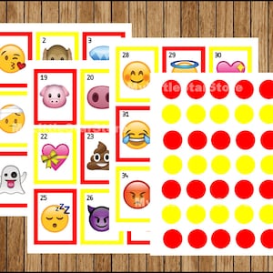 Emoji Bingo 30 Cards, Printable Emoji Bingo Game, Emoji Party Bingo ...