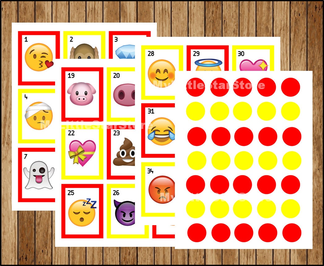 Emoji Bingo 30 Cards Printable Emoji Bingo Game Emoji Party | Etsy