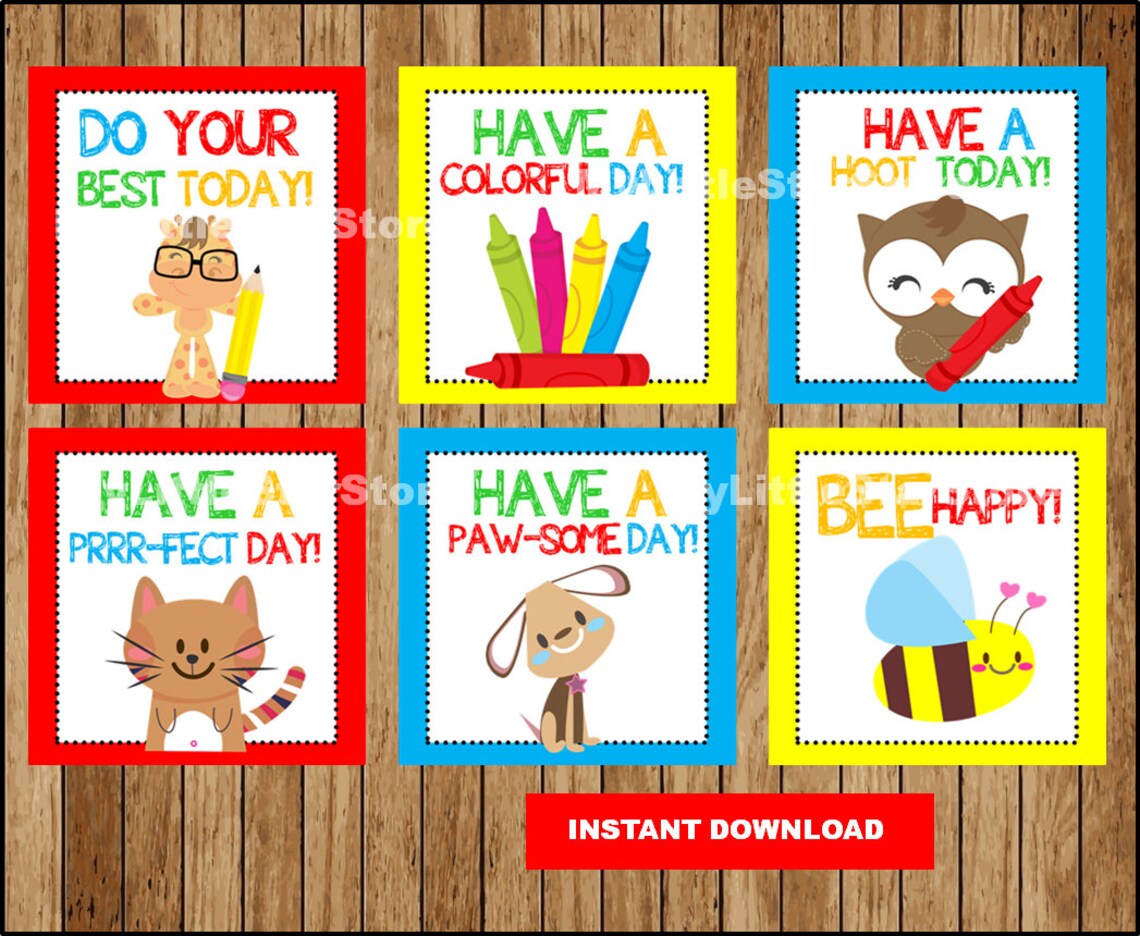 Back to School Lunch Box Notes for Kids Lunch Notes Cards | Etsy