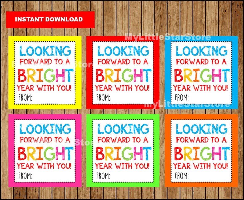 Back to School Gift Tag Looking Forward to a Bright Year - Etsy