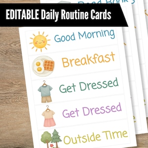 EDITABLE Kids Daily Schedule | 70+ Visual Schedule Cards | Pocket Chart ...