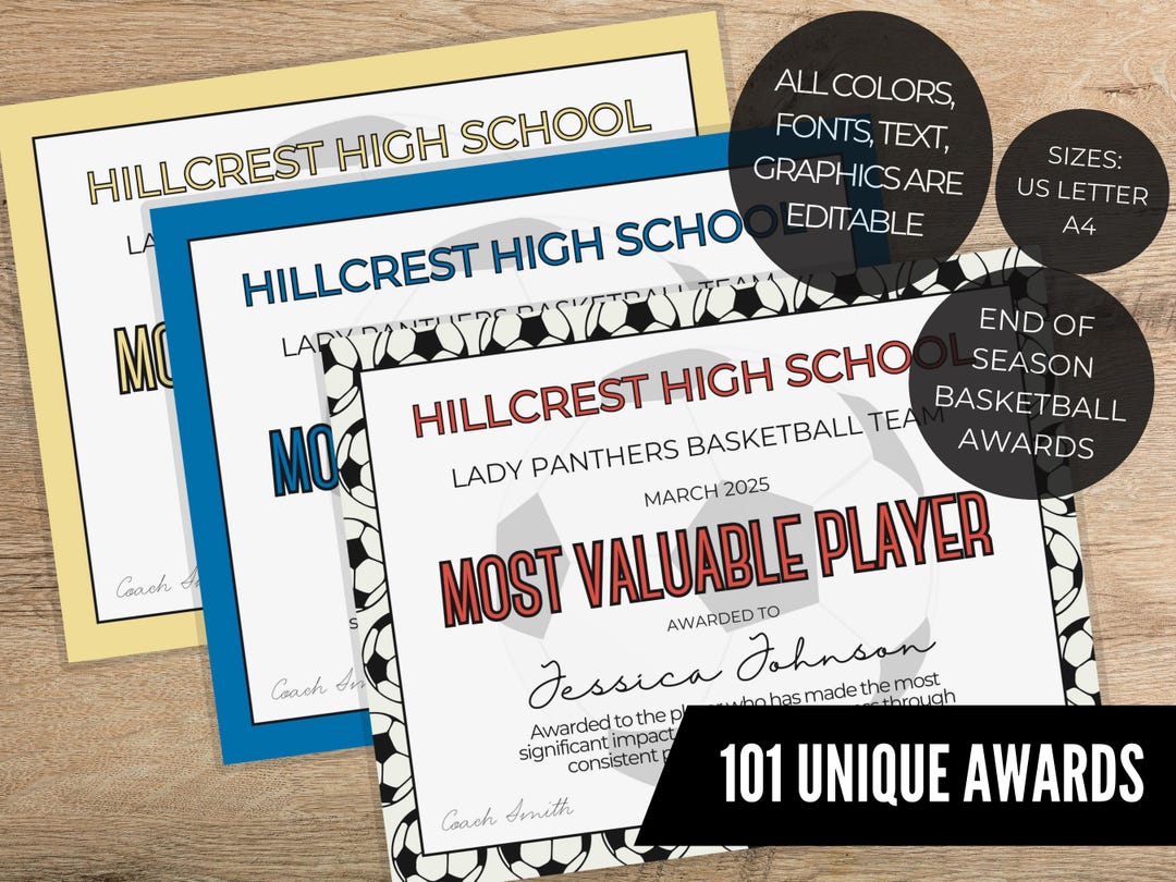 Editable Soccer Award Certificates | Football Team Banquet Player ...