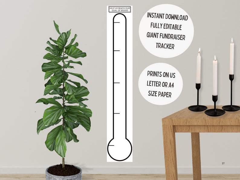 Giant Fundraiser Tracker | Thermometer Really Big Goal Sign | Fully ...