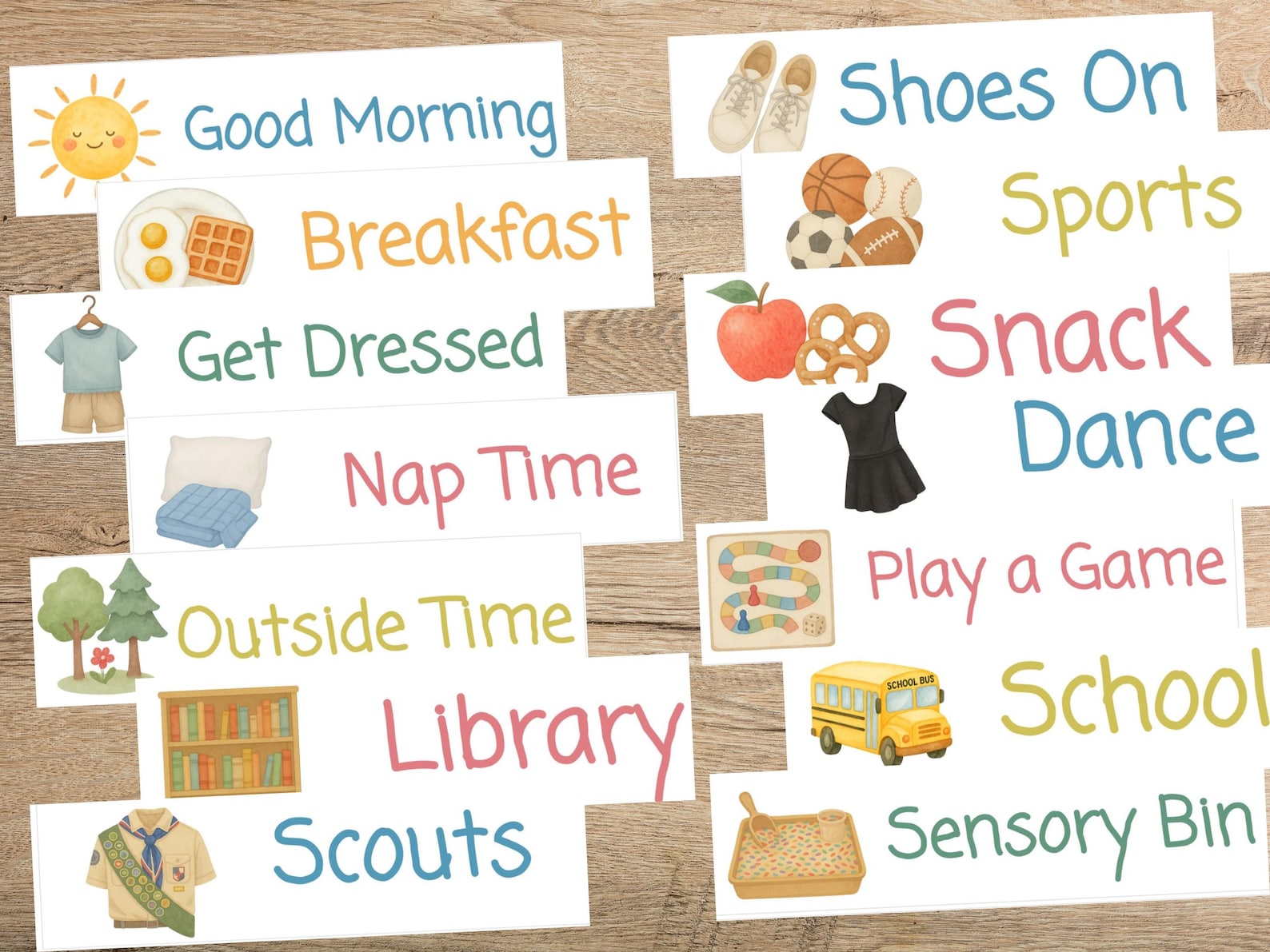 EDITABLE Kids Daily Schedule | 70+ Visual Schedule Cards | Pocket Chart ...