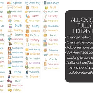 EDITABLE Kids Daily Schedule | 70+ Visual Schedule Cards | Pocket Chart ...