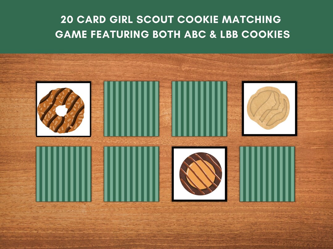 Girl Scout Cookie Matching Game, Fun Activity for Cookie Booth, Instant ...