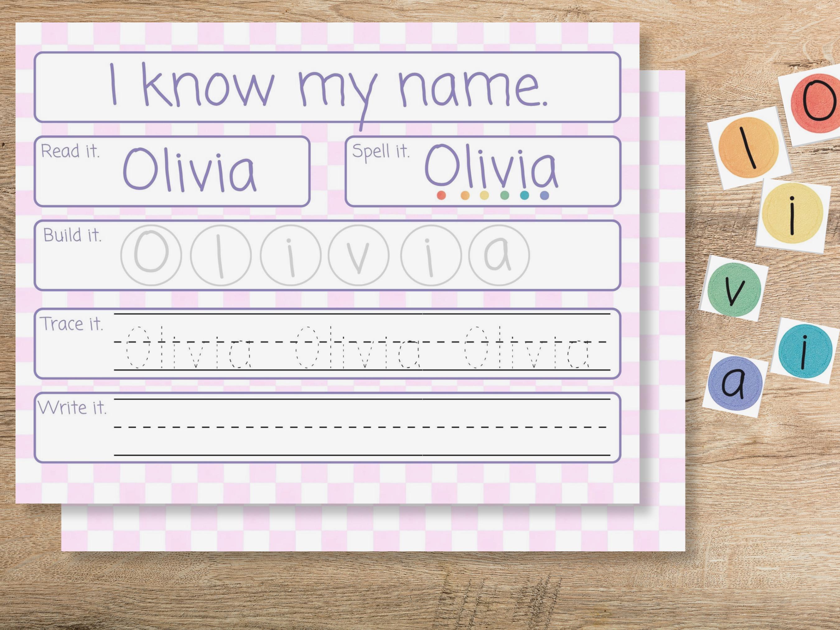 EDITABLE Name Learning Mat | Custom Name Tracing Practice | Building ...