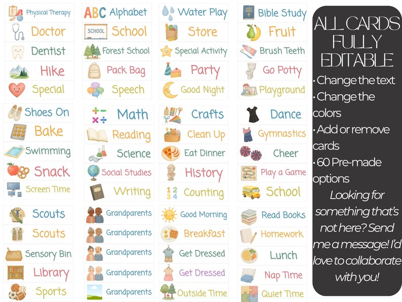 Editable Kids Daily Schedule | Visual Schedule Cards | Pocket Chart ...