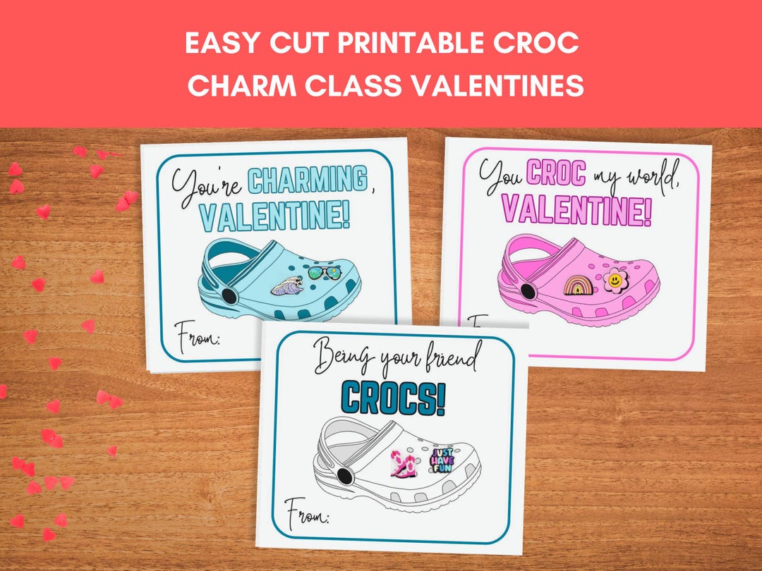 Croc Charm Valentines, Classroom Party Gifts, Easy Kid's Valentine ...