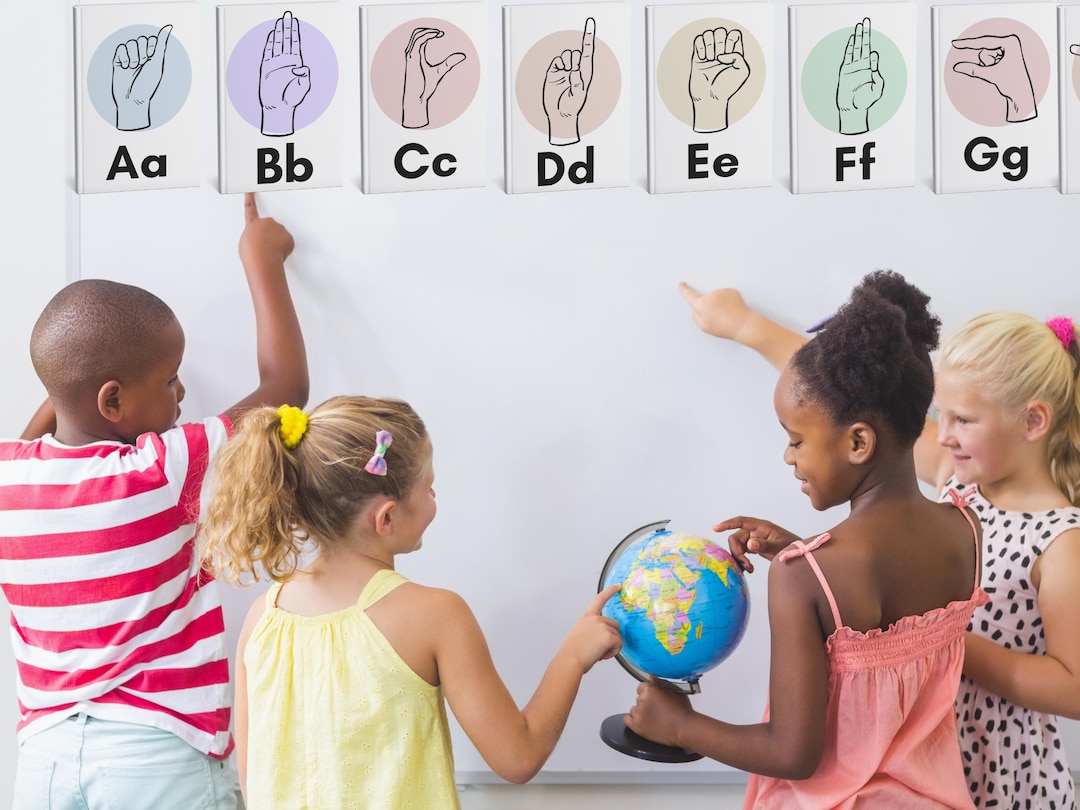 ASL Alphabet Letter Cards Set, INSTANT Download Printable Sign Language ...