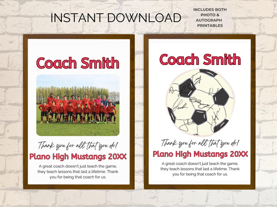 Soccer Coach Appreciation Gift | Thank You Sign Football Coaching Staff ...