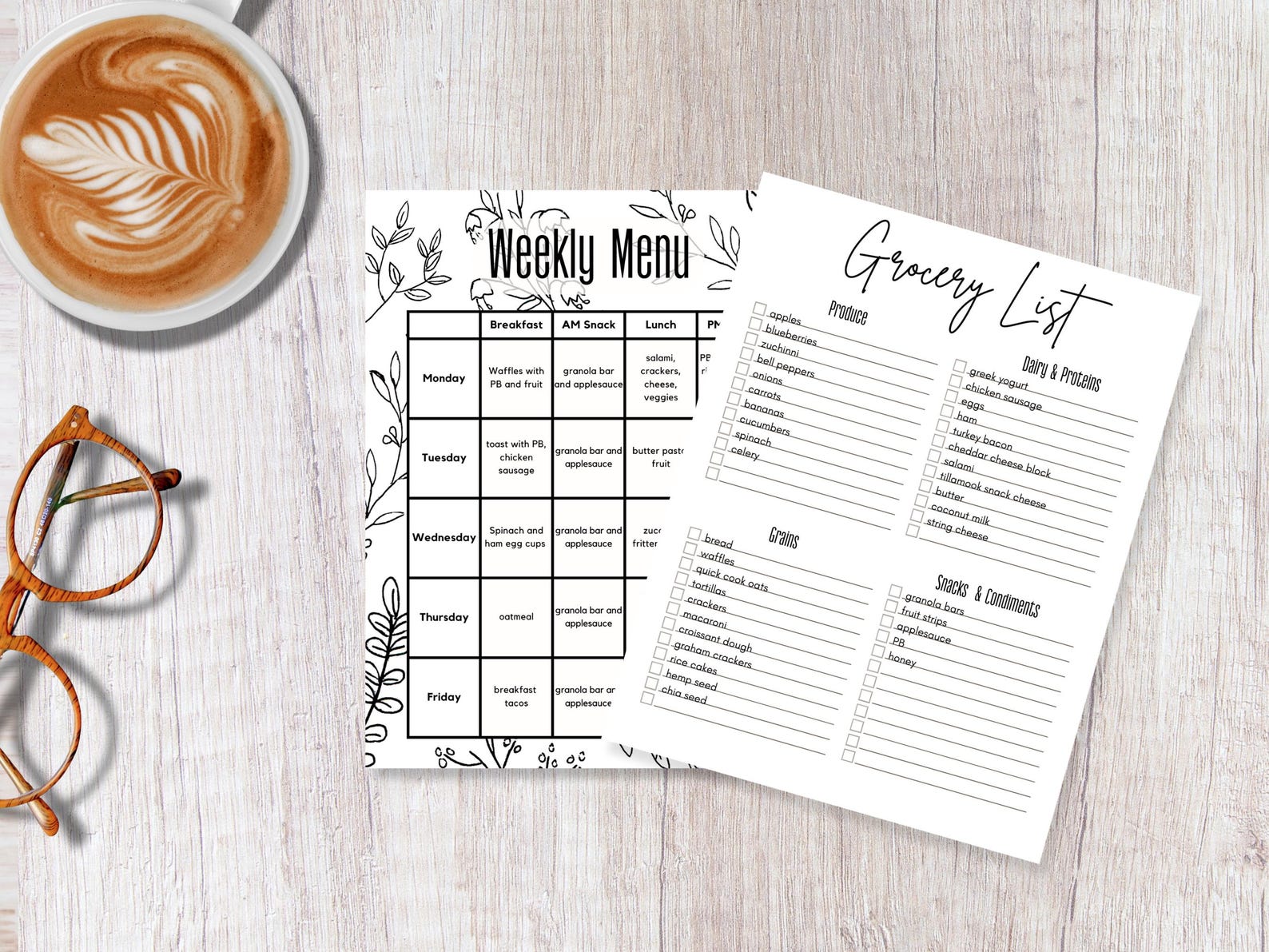EDITABLE Weekly Meal Planner Template, Floral Meal Planner, Weekly Menu ...