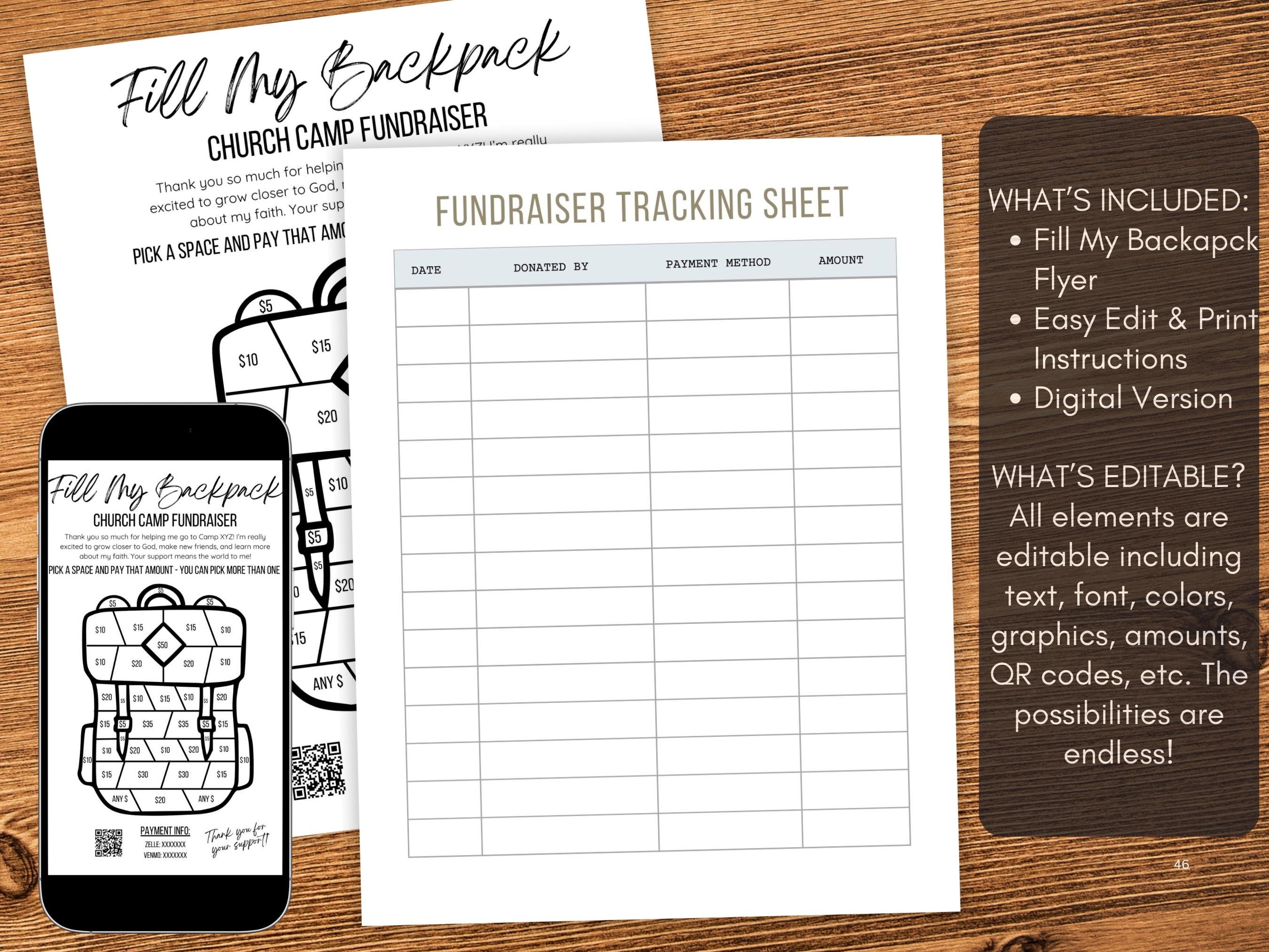 Camp Fundraiser Flyer | Editable Printable Handout for Week of Church ...