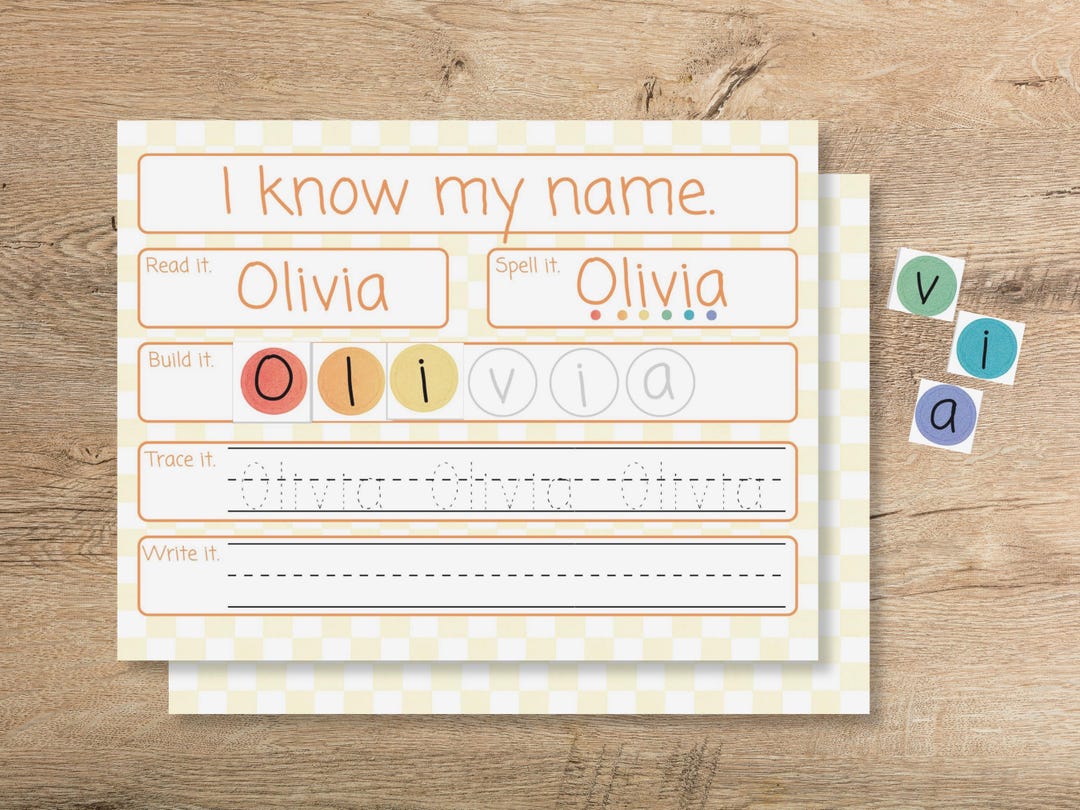 EDITABLE Name Learning Mat | Custom Name Tracing Practice | Building ...