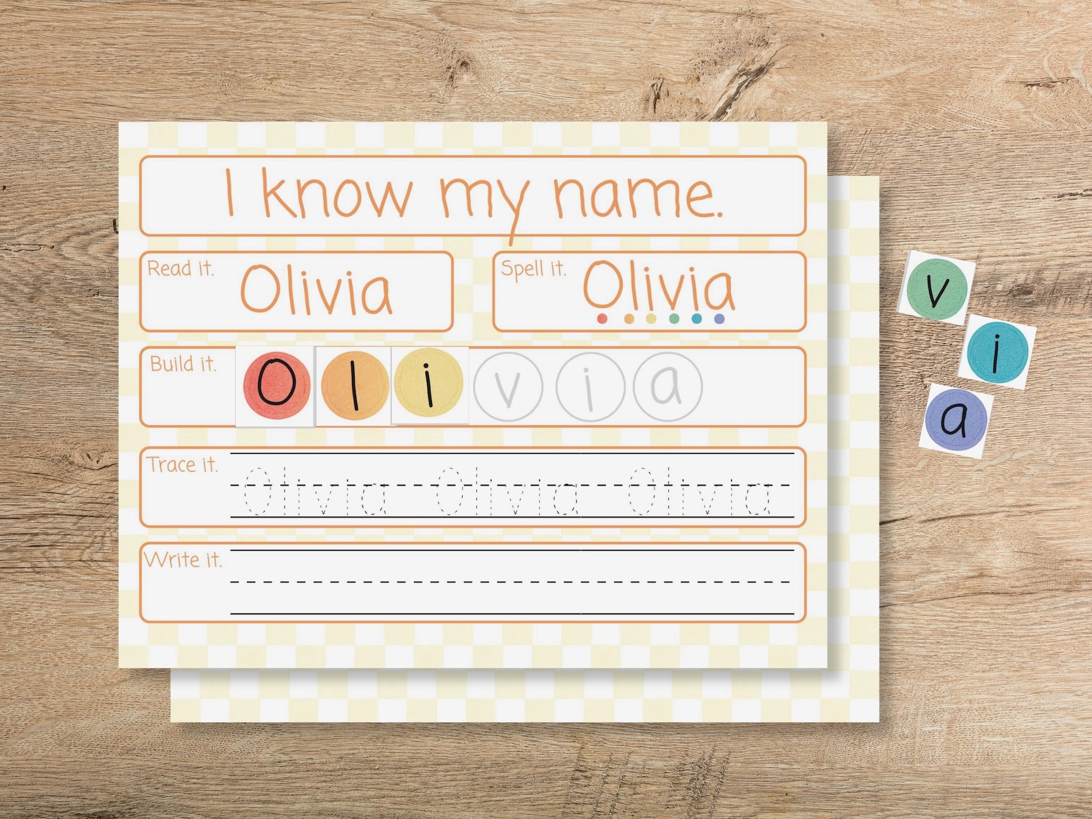 EDITABLE Name Learning Mat | Custom Name Tracing Practice | Building ...