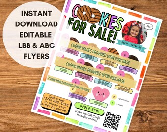 Canva Template: Girl Scout Cookie Booth QR Code Flyer - Etsy