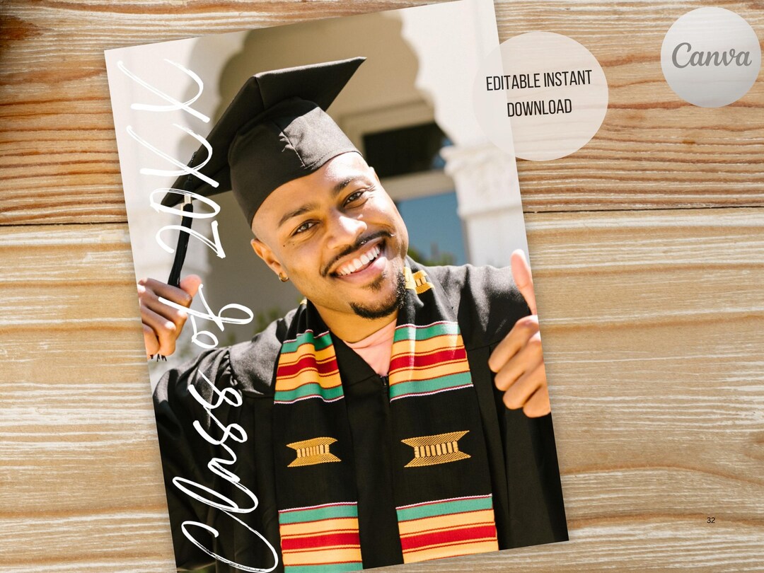 Graduation Announcement Card | Classic Minimalist Design | Editable ...