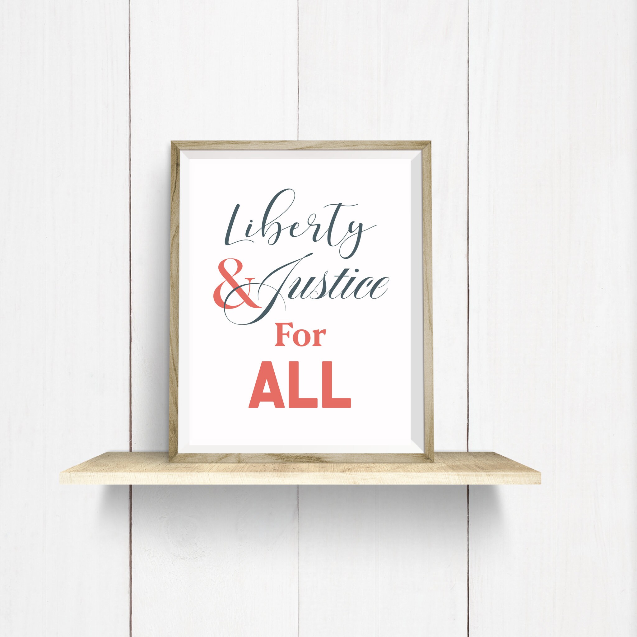Liberty and Justice for All Printable Patriotic Social Justice - Etsy