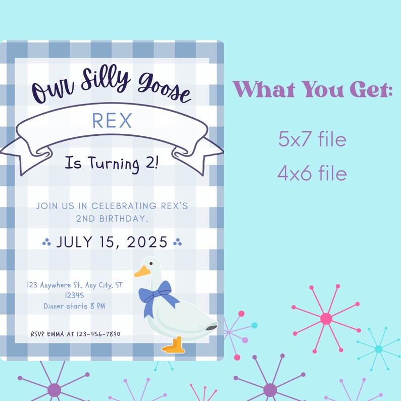 Country Silly Goose Party Invitation Digital Download Editable in Canva ...
