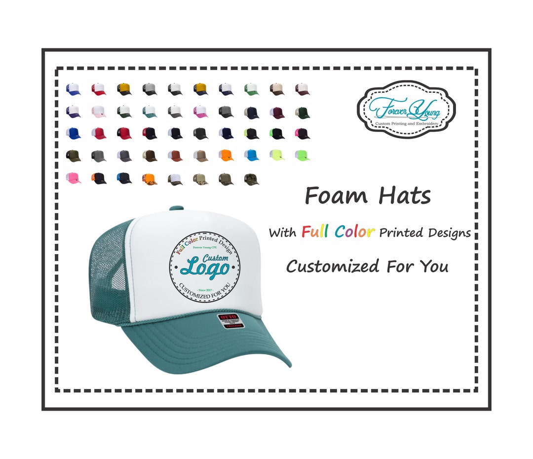 Personalized Foam Hats, Custom Foam Trucker Hat, Custom Cap, Custom Printed Hats, Business ...