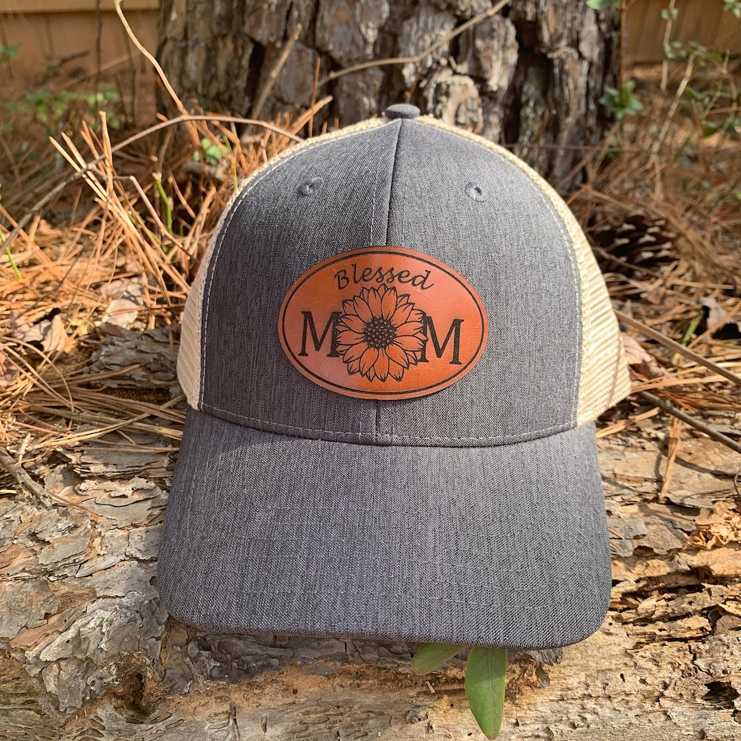 Leather Patch Hat, Blessed Mom Hat, Ponytail Caps, Mother's Day Gift ...