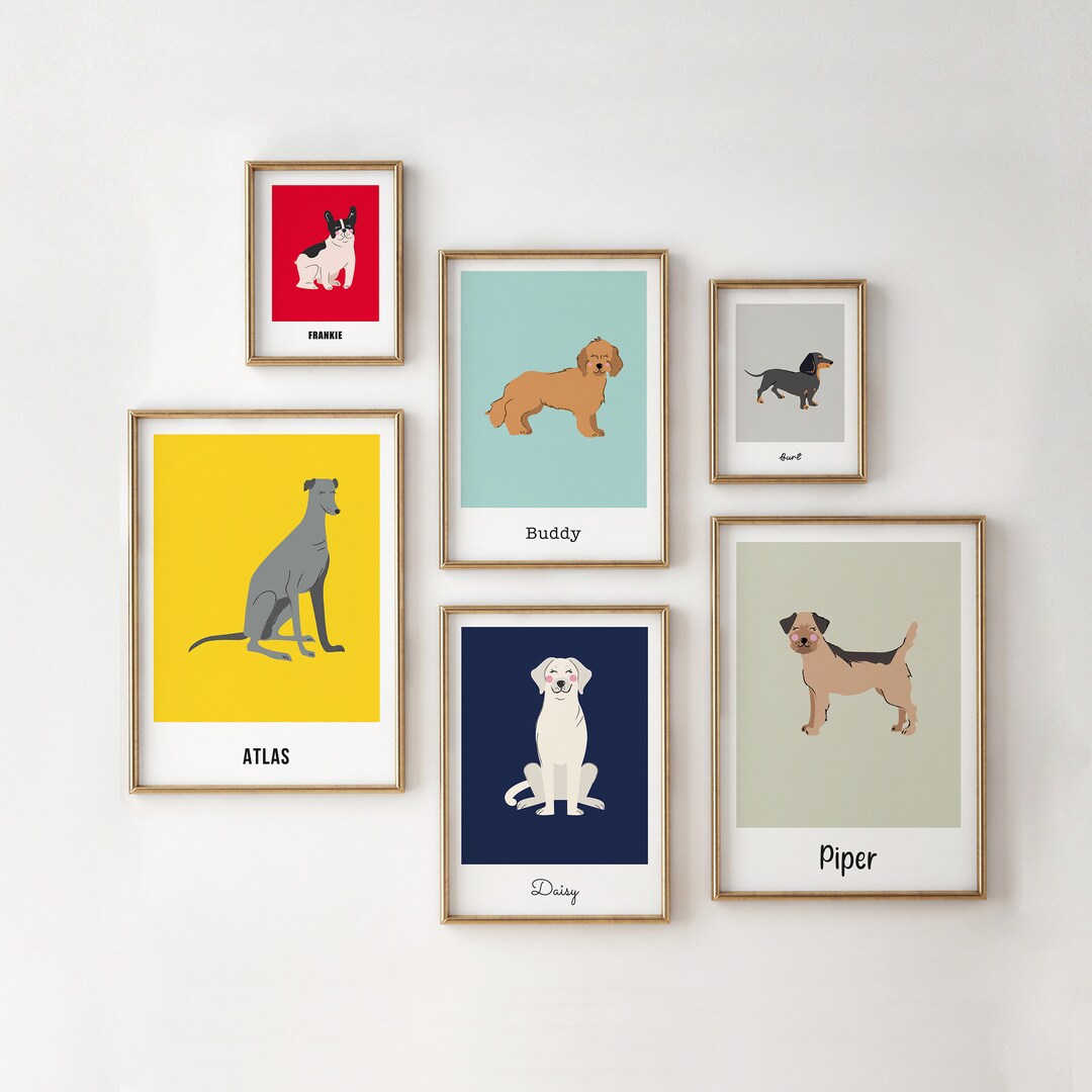 Fun Pet Portrait Custom Dog Print Design Your Own Dog Art Quirky Dog ...