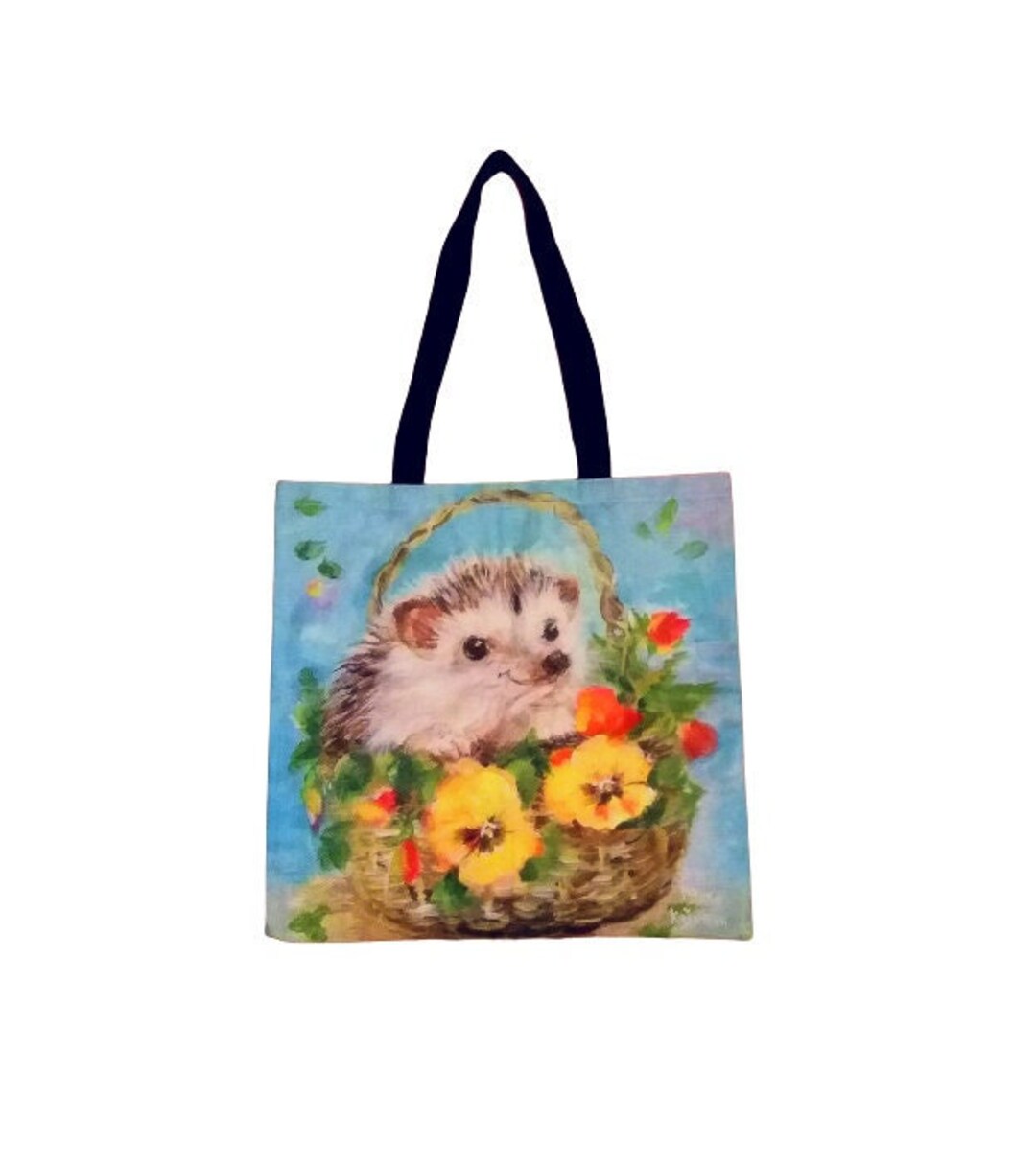Hedgehog Tote Bag, Grocery Tote, Hedgehog Lover Gift, Reusable Tote Bag ...