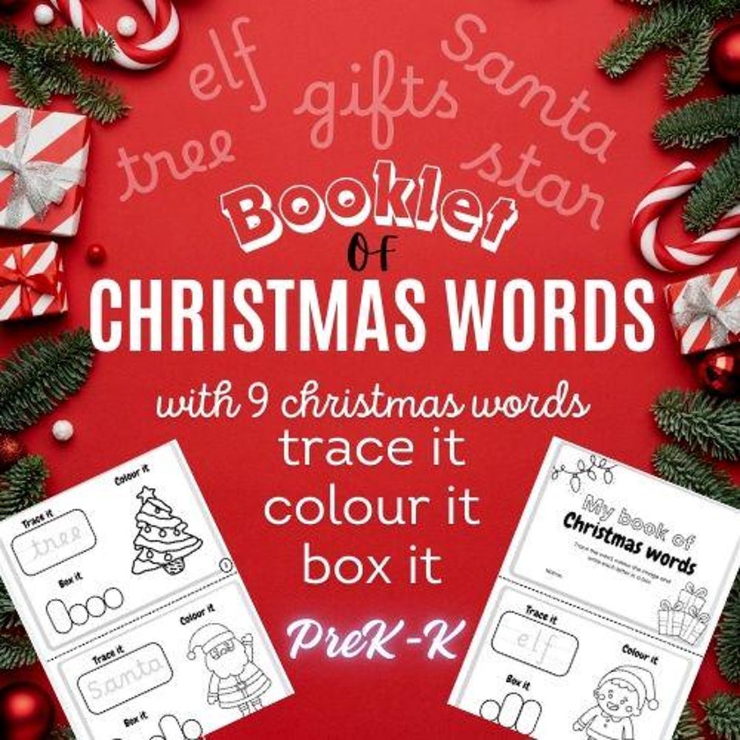 My Book of Christmas Words, Printable, Sight Words, Prek-k. Write It ...
