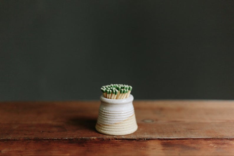 White Match Striker / Handmade Pottery / Match Holder / Candle - Etsy