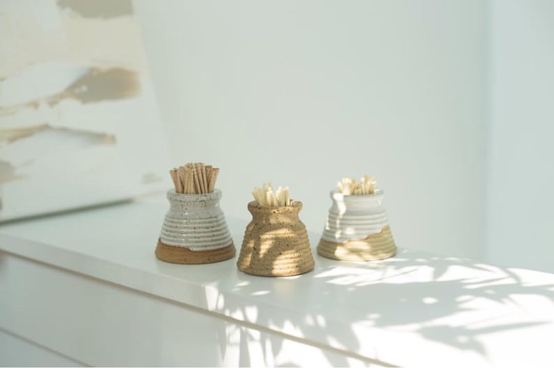 White Match Striker / Handmade Pottery / Match Holder / Candle - Etsy