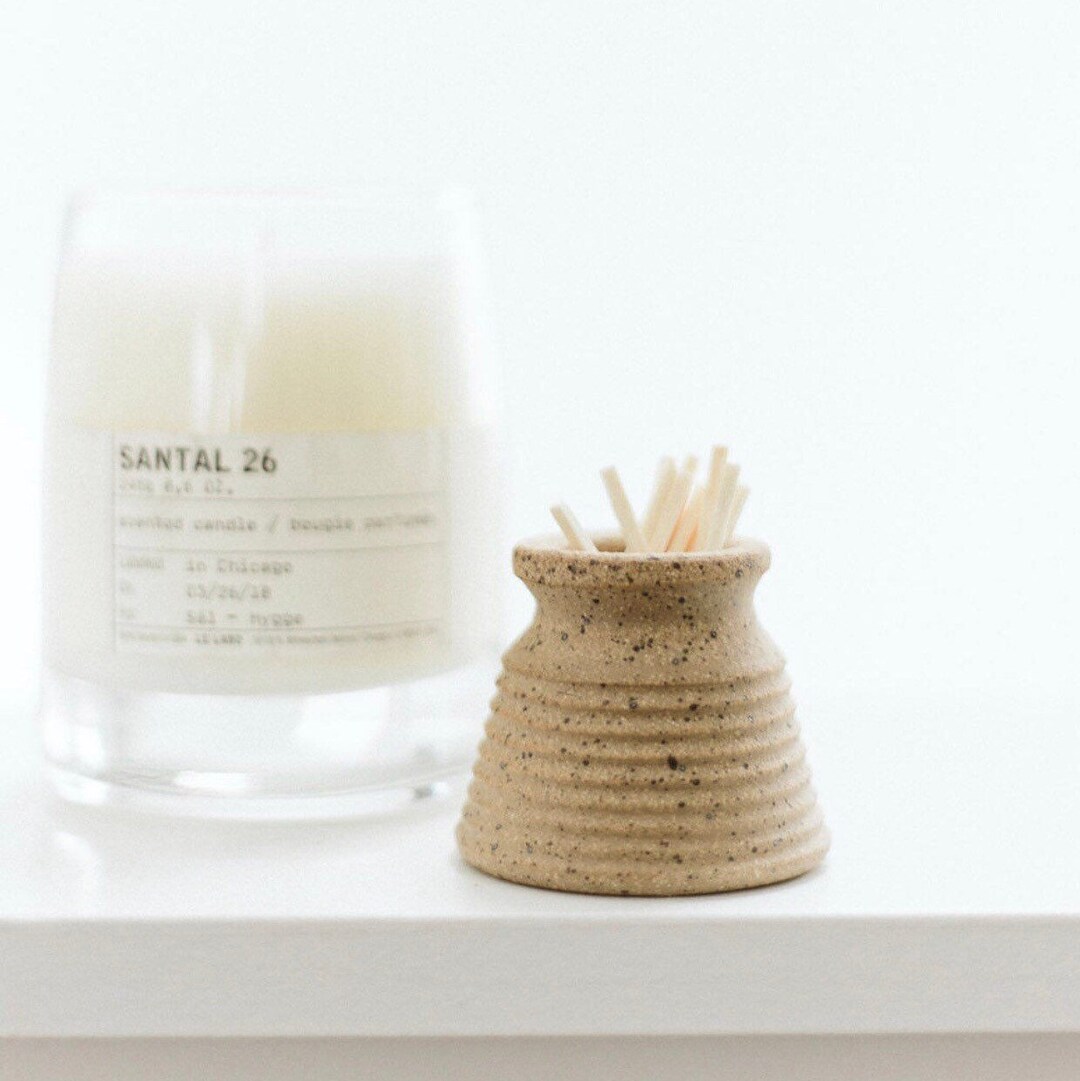 Unglazed Speckled Match Striker / Handmade Pottery / Match Holder ...