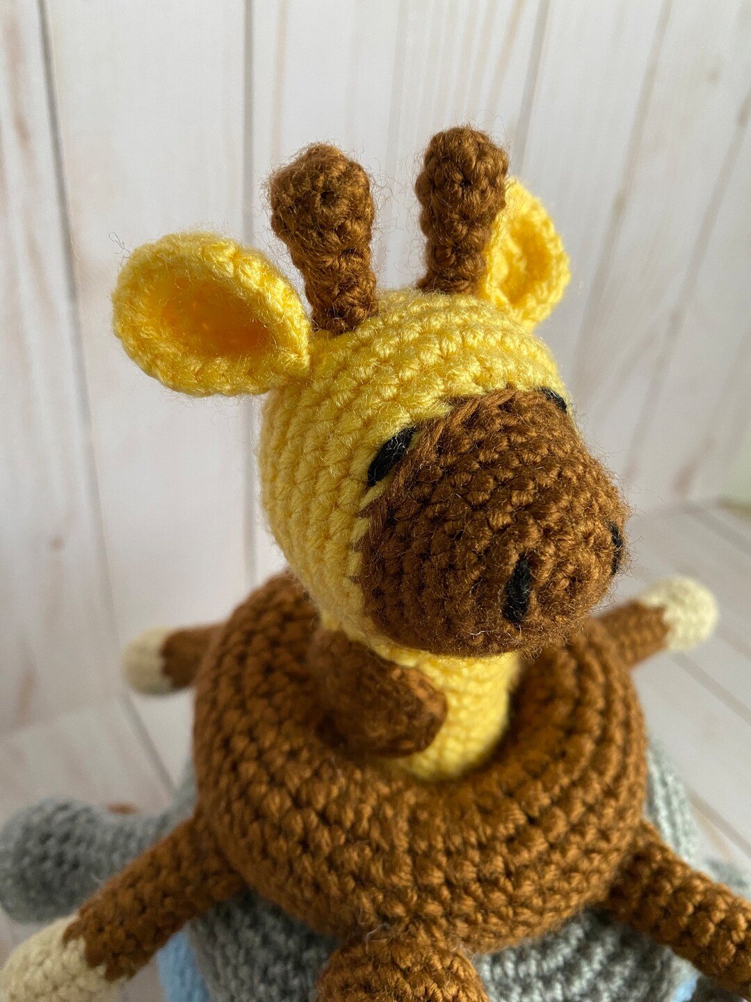 Giraffe Ring Stacking Toy Monkey Rhino Elephant - Etsy