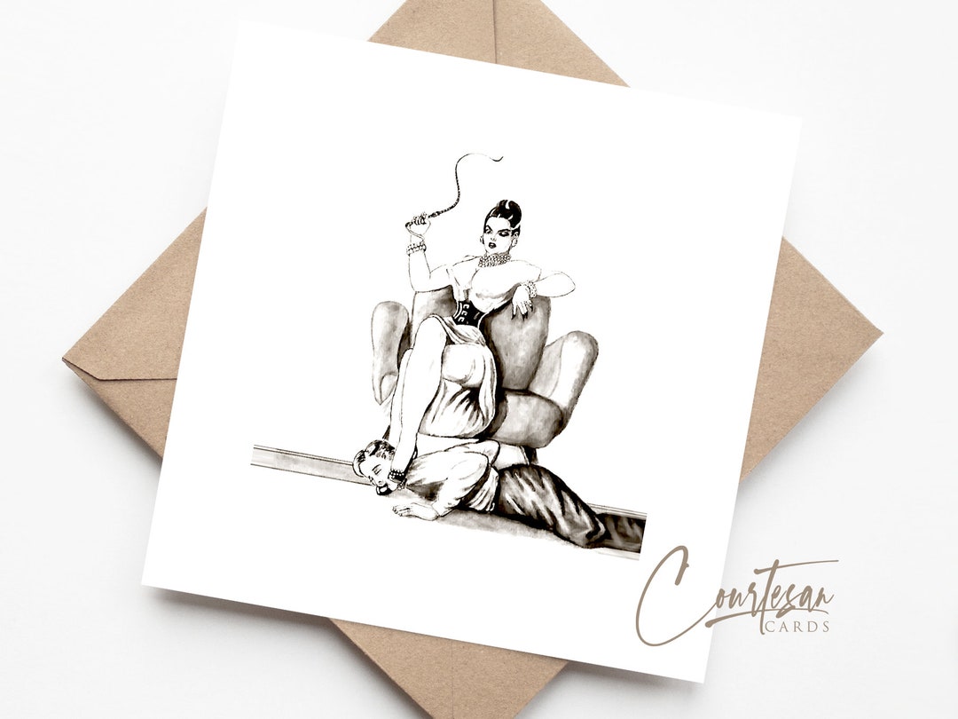 Mistress Punishes Foot Slave Greeting Card Etsy