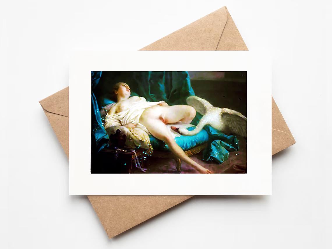 Erotic Art 'leda & the Swan' by Francois Boucher Elegant Large Art Greetings Card - Etsy UK