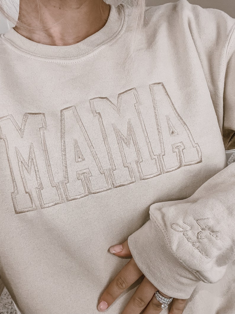 Custom Embroidered Mama Sweatshirt Personalized Mama - Etsy