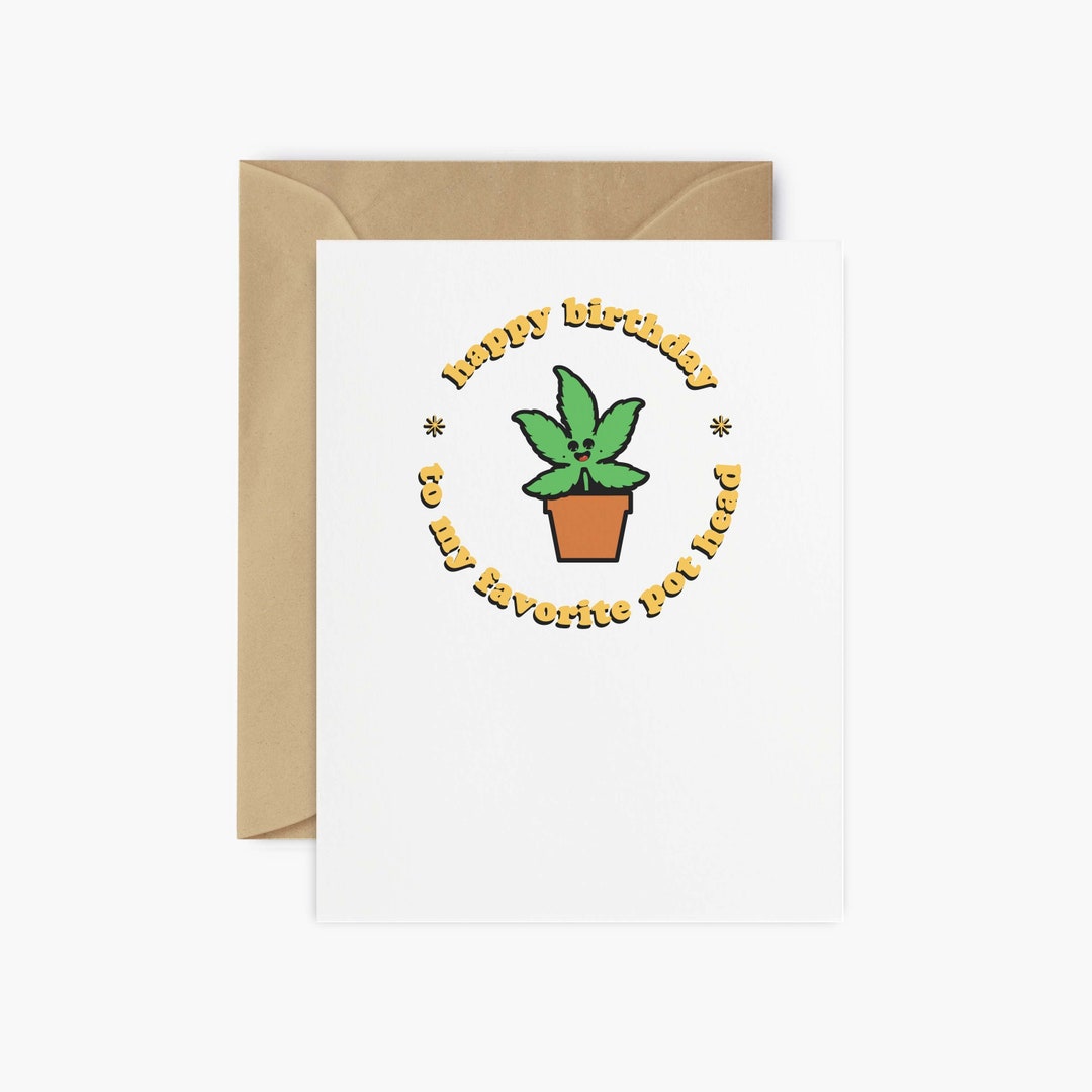 Funny Weed Birthday Card Stoner Gift for Him or Her Marijuana Birthday ...