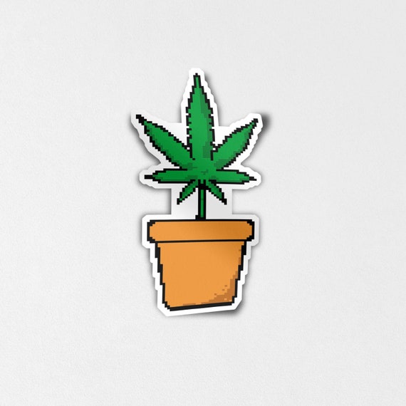 Pixel 8 Bit Pot Sticker / Weed Sticker 420 Sticker Weed - Etsy España